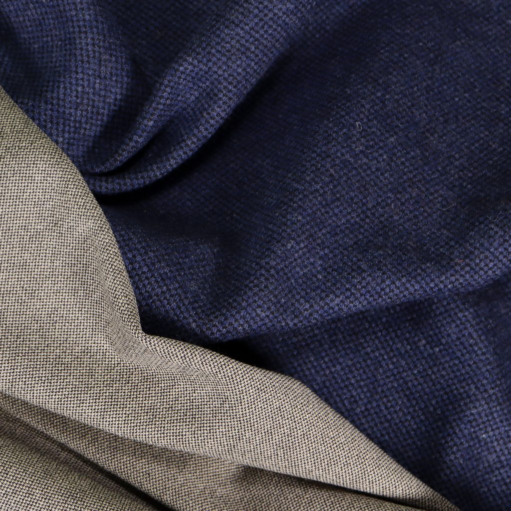 Kaksinkertainen neulos villa-puuvilla - indigo